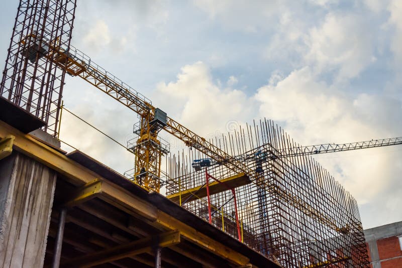 Construction of New Modern Residential Building Stock Image - Image of ...