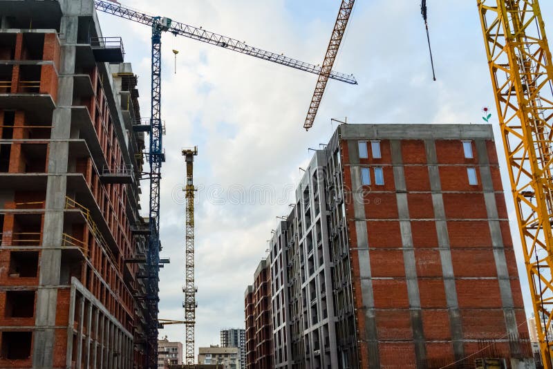 Construction of New Modern Residential Building Stock Image - Image of ...