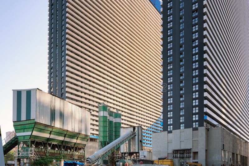 Construction of a New Modern Residential Complex Stock Image - Image of ...