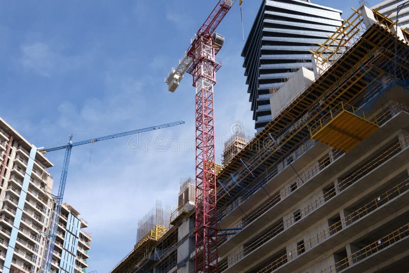 Construction of a New Modern Residential Complex Stock Image - Image of ...