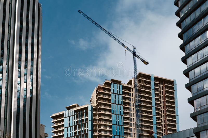 Construction of a New Modern Residential Complex Stock Photo - Image of ...