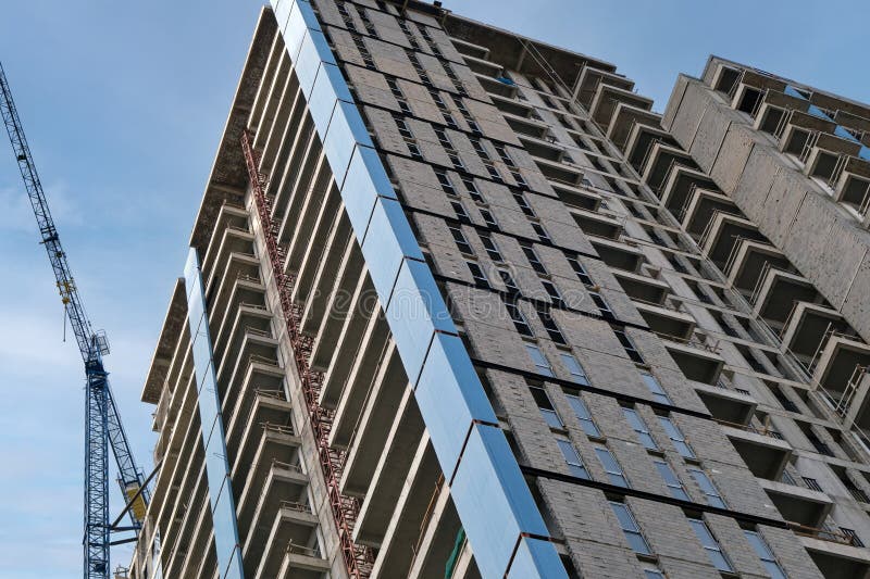 Construction of a New Modern Residential Complex Stock Image - Image of ...