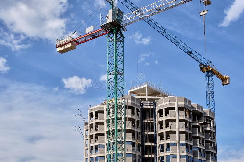 Construction of a New Modern Residential Complex Stock Image - Image of ...