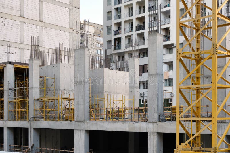 Construction of a New Modern Residential Complex Stock Photo - Image of ...