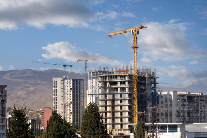 Construction of a New Modern Residential Complex Stock Image - Image of ...