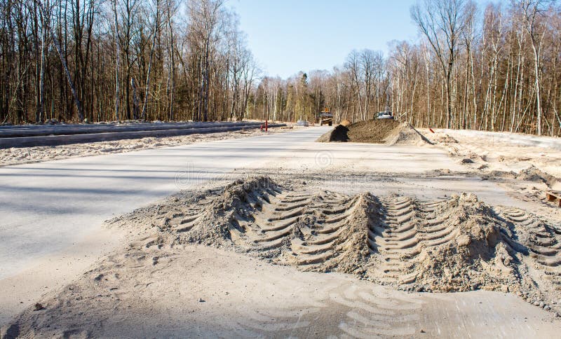 Construction of a New Modern Road Stock Photo - Image of paving, empty ...