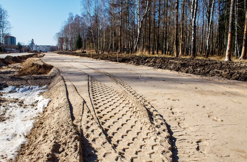 Construction of a New Modern Road Stock Photo - Image of concrete ...