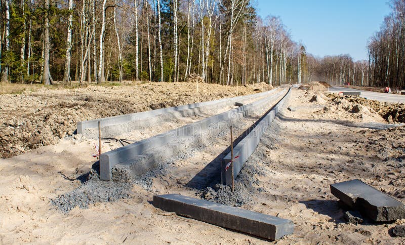 Construction Of A New Modern Road Stock Photo - Image of equipment ...