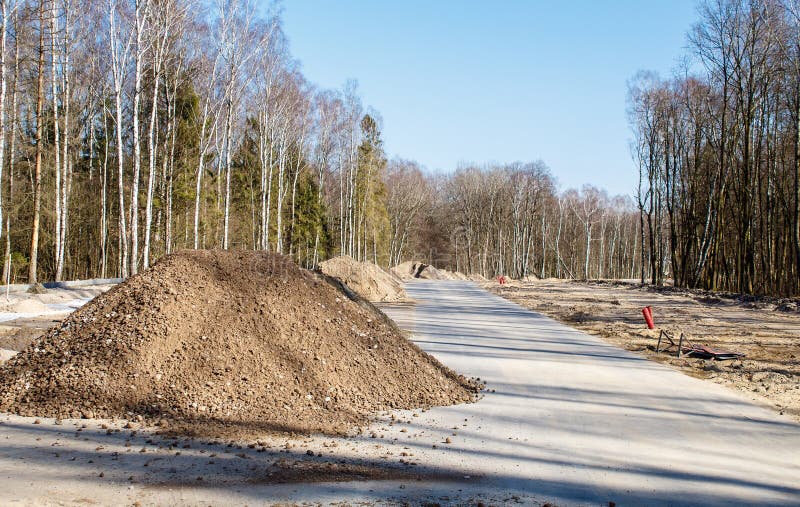 Construction of a New Modern Road Stock Image - Image of route, macadam ...