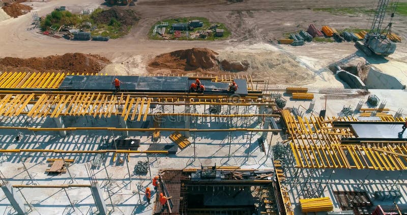 Construction of a New Modern Stadium from Above. Construction Site of ...
