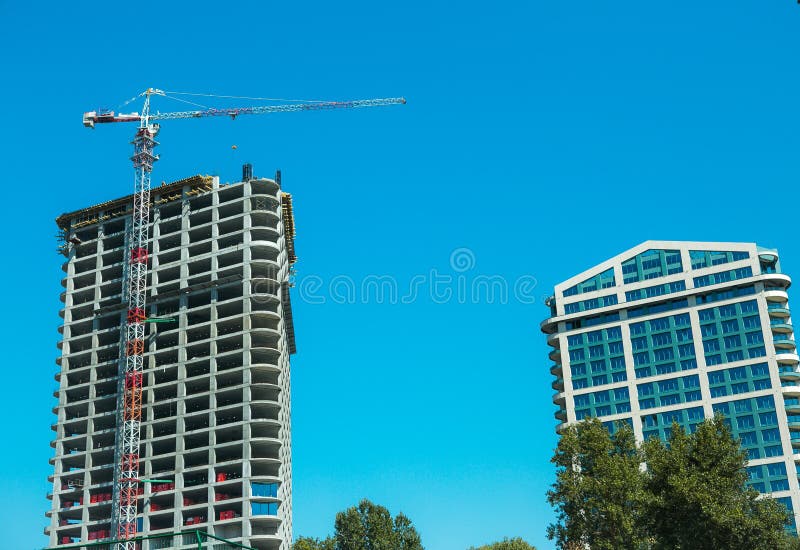 Construction of a New Multi-storey Building. Completion Process Stock ...