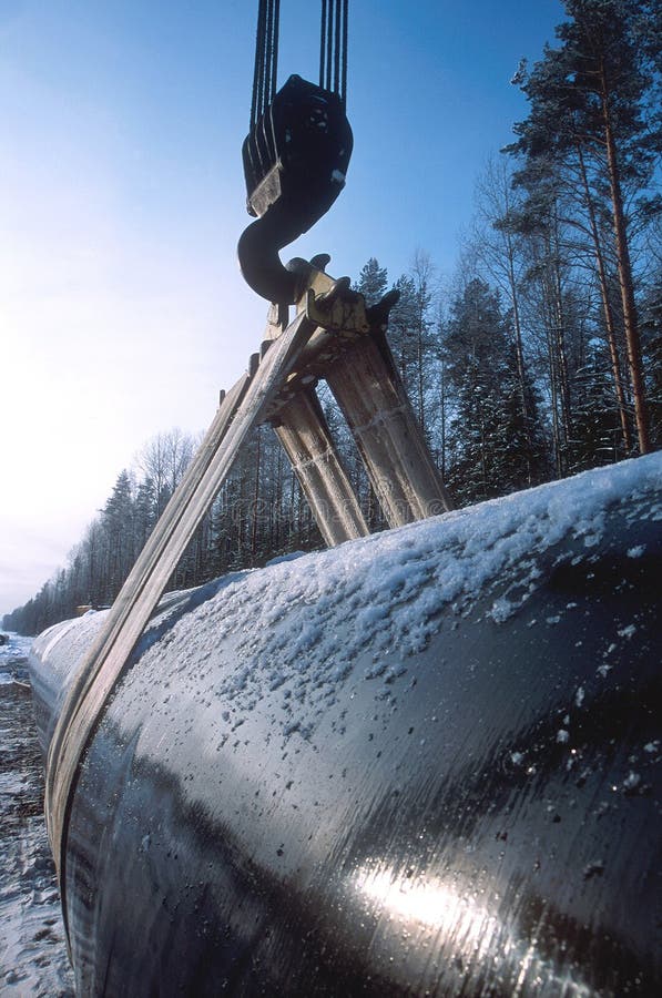 Construction of a New Oil Pipeline Stock Photo - Image of metal ...