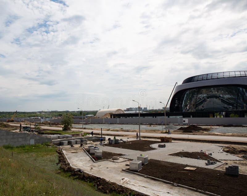 Construction of a New Omsk Arena in the City of Omsk in the Summer of ...