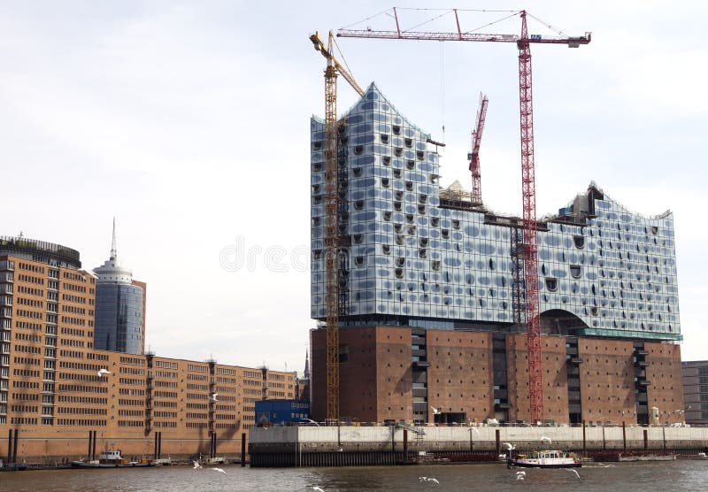 Construction of New Opera House in Hamburg Stock Photo - Image of pier ...