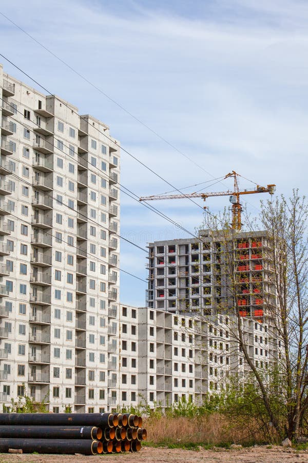 Construction of a New Panel High-rise Building. Modular House Fast ...
