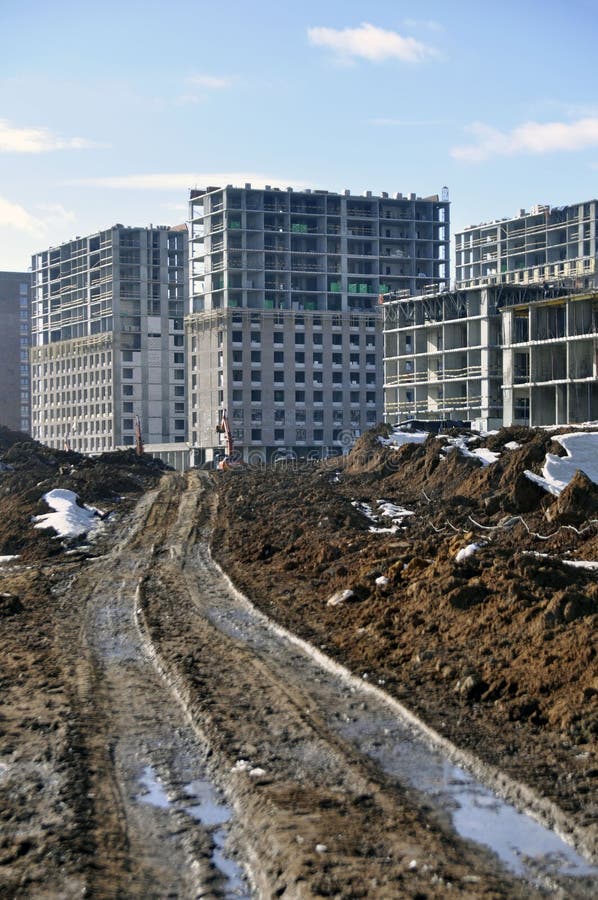 Construction of a New Residential Area. Ground Access Road Stock Image ...