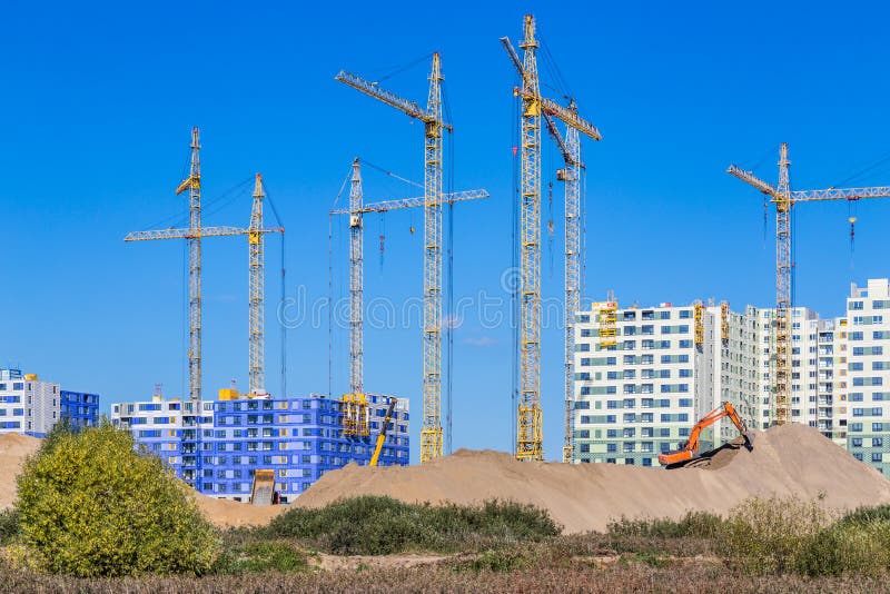 Construction of New Buildings Stock Photo - Image of modern, home ...