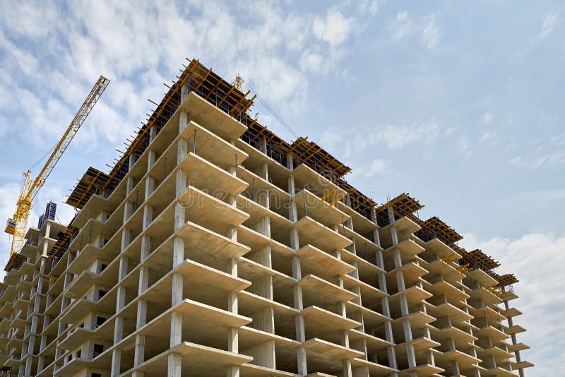 Construction of a New Residential Complex Stock Image - Image of urban ...