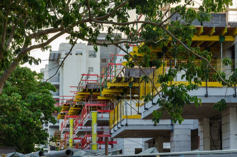 Construction of New Residential and Office Buildings Stock Image ...