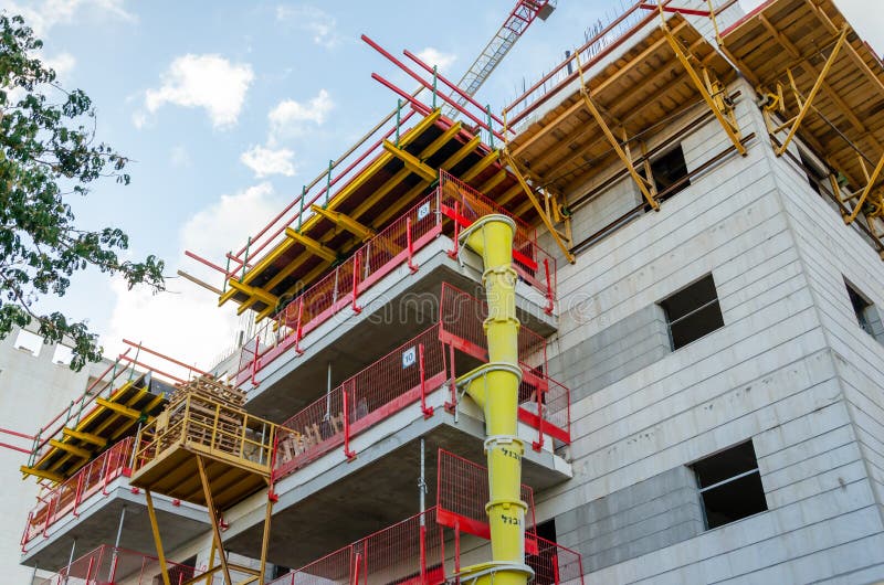 Construction of New Residential and Office Buildings Stock Photo ...