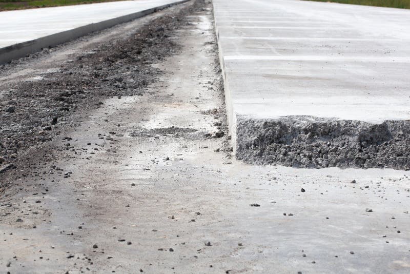 Construction of a New Road from Concrete Stock Image - Image of ...