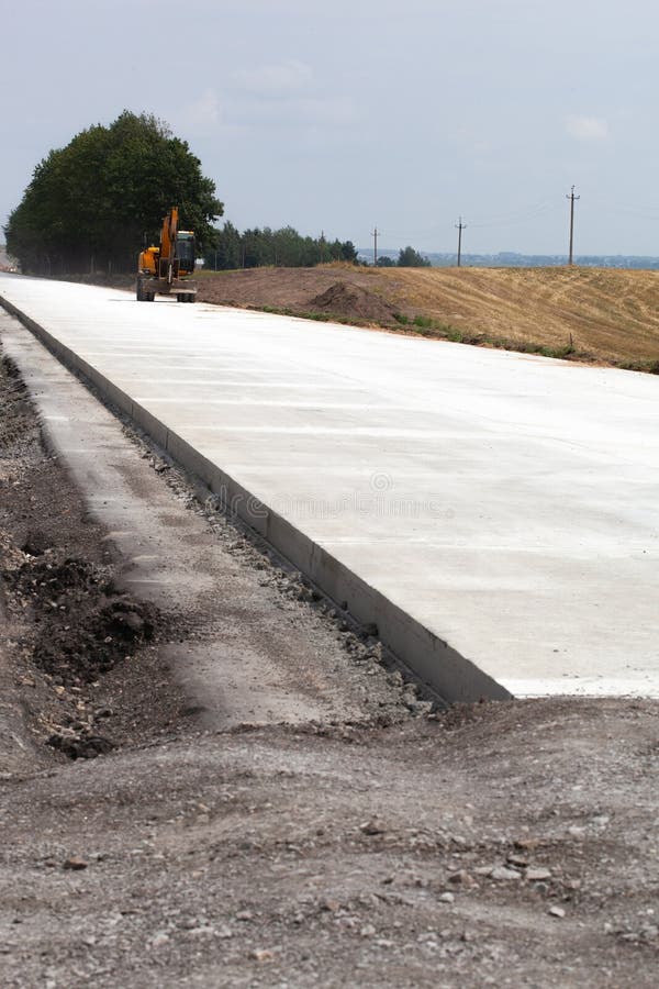 Construction of a New Road from Concrete Stock Image - Image of ...