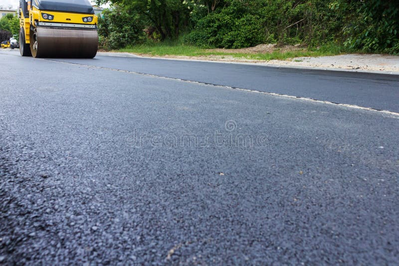 Construction of a new road stock photo. Image of pavement - 185701130