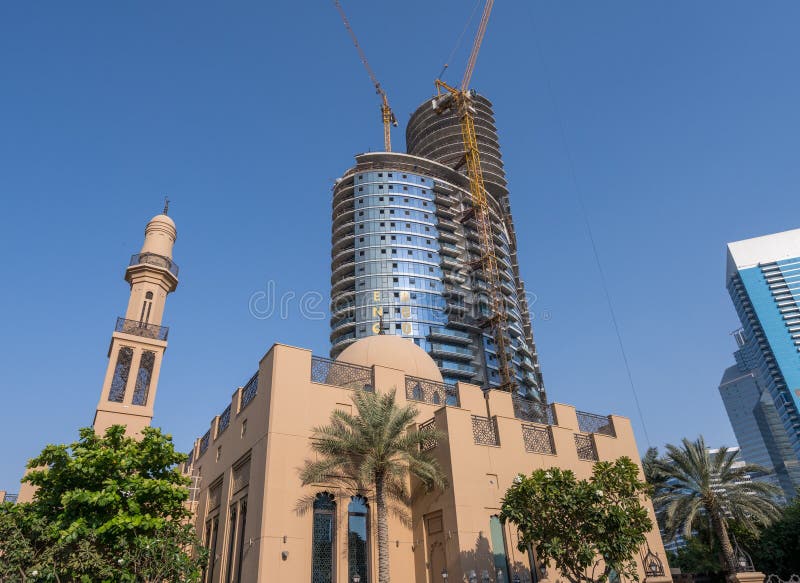 New Construction of Offices or Apartments Behind Dubai Mosque Stock ...