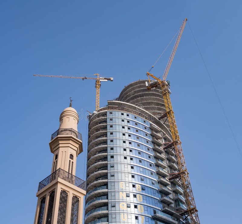 New Construction of Offices or Apartments Behind Dubai Mosque Stock ...