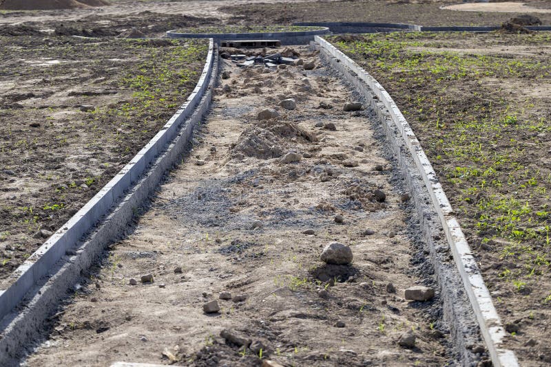 Construction of a New Walkway in the Park Stock Image - Image of work ...