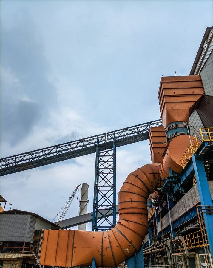 Construction of a Nickel Processing Building. Blue Sky Background Stock ...