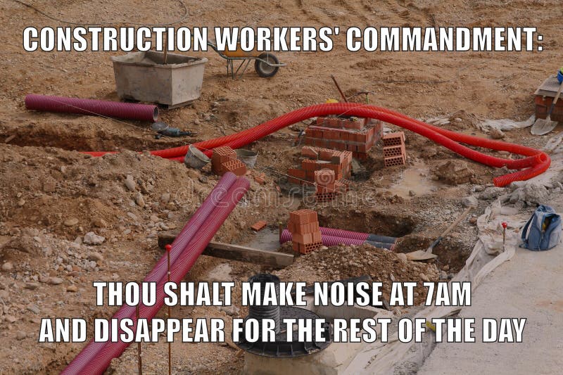 Noisy construction meme stock image. Image of road, working - 192436717