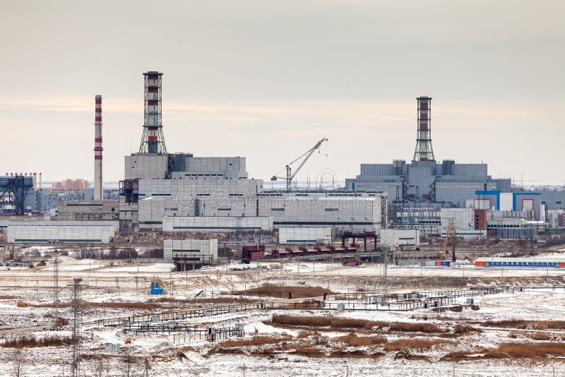 Construction of a Nuclear Power Plant Unit Stock Photo - Image of plant ...