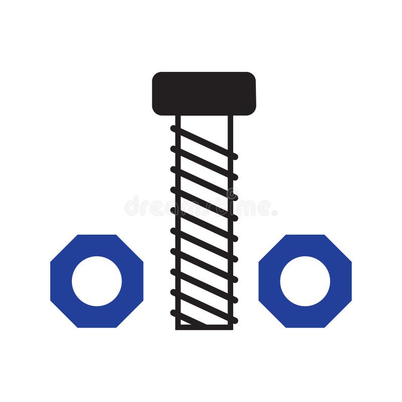 Construction Nut and Bolt Icon Stock Vector - Illustration of concept ...