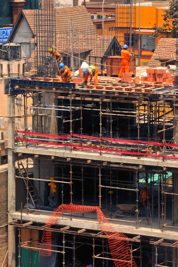 Construction of Office and Apartment Buildings with Engineer Workers ...