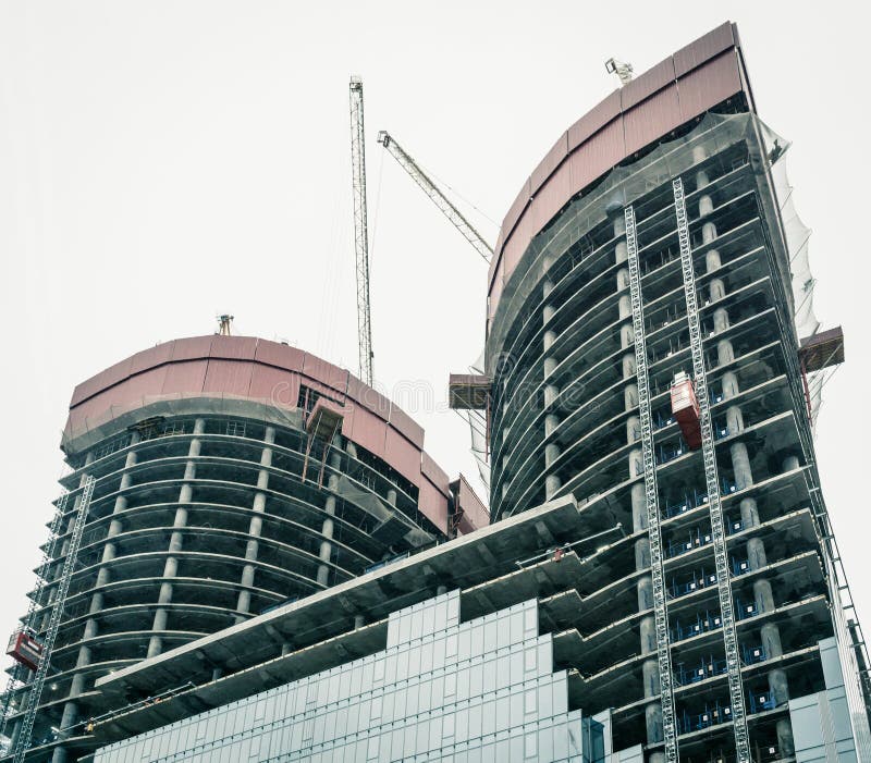 Construction of an Office Building Stock Image - Image of russia, city ...