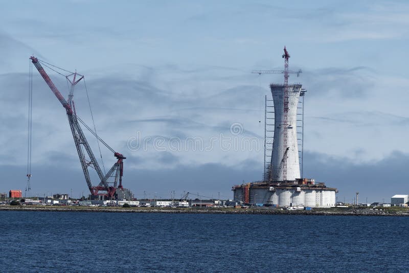 Construction of an Oil and Gas Gravity Based Platform Stock Photo ...