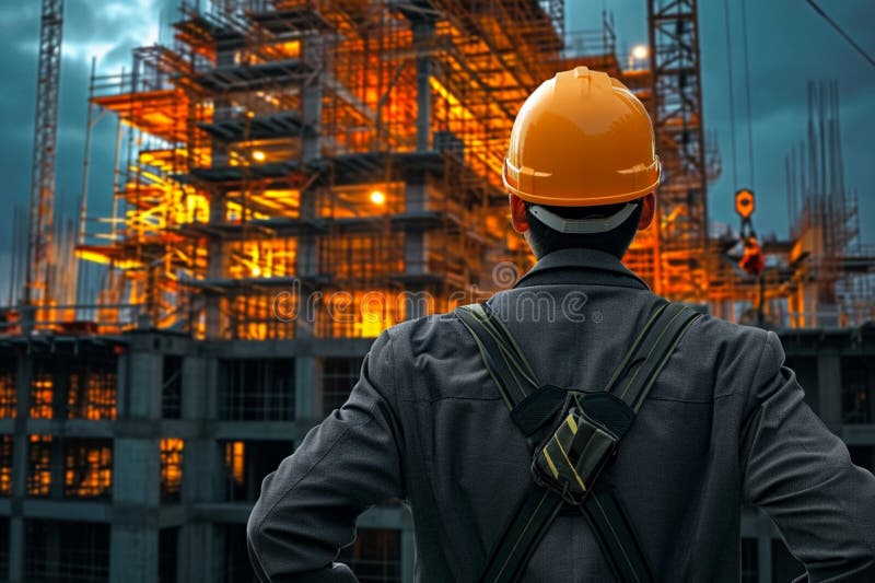 Construction Oversight Engineer Supervises the Building Construction ...