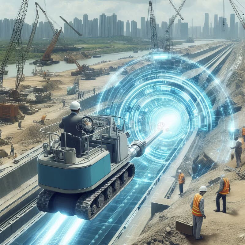 Construction of the Panama Canal with Teleportation Technology W Stock ...