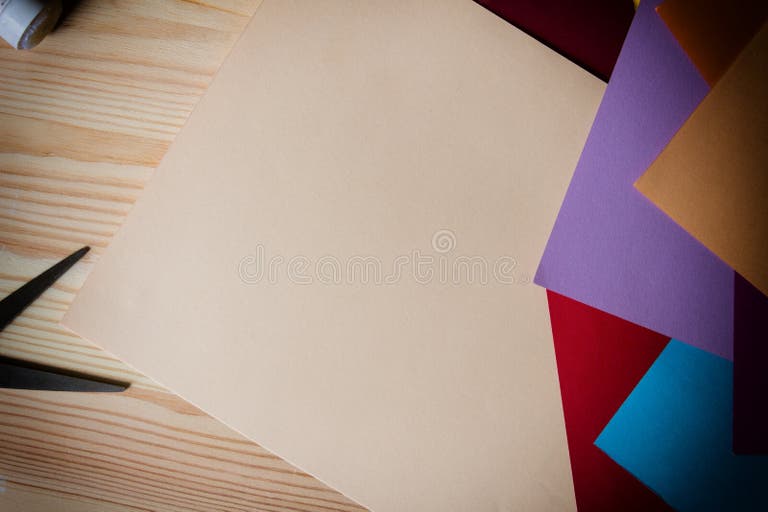 Construction Paper with Scissors Stock Photo - Image of space ...
