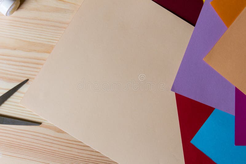 Construction Paper with Scissors Stock Photo - Image of empty, design ...