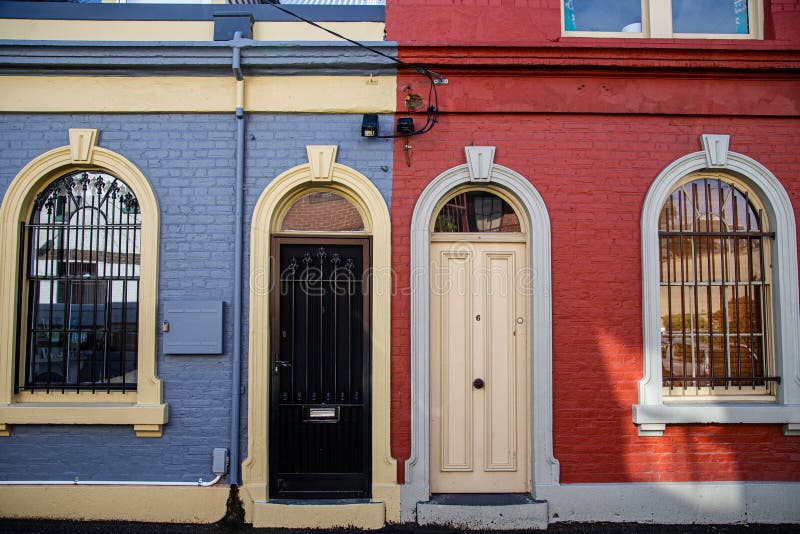 Construction Patterns in Melbourne Stock Photo - Image of texture, door ...