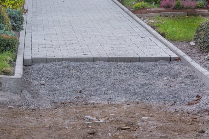 Construction of a Paved Surface. Stock Photo - Image of stone ...