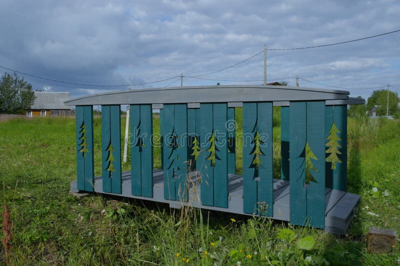 Construction of a Pedestrian Bridge Over the Ditch Stock Image - Image ...