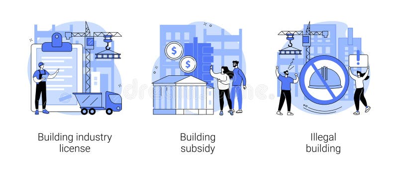 Construction Permit Abstract Concept Vector Illustrations. Stock Vector ...