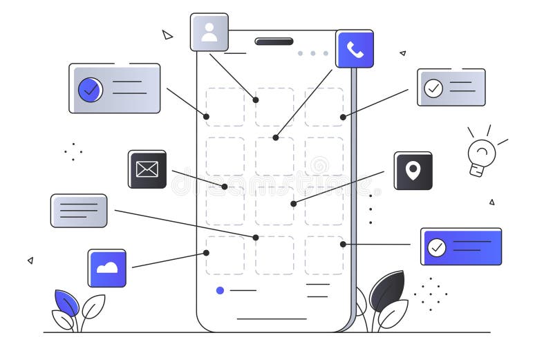 Construction Phone Menu Vector Stock Vector - Illustration of menu ...