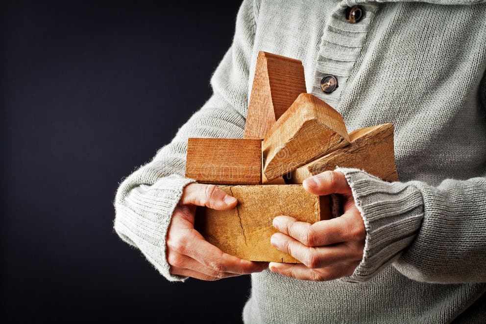 Construction with Pieces of Wood Stock Photo - Image of future ...
