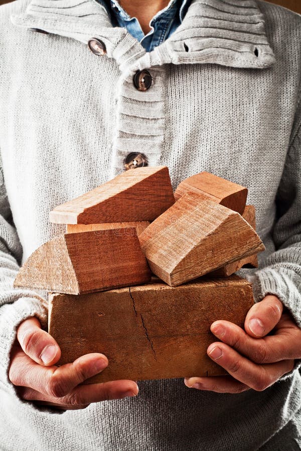 Construction with Pieces of Wood Stock Image - Image of brick, brown ...