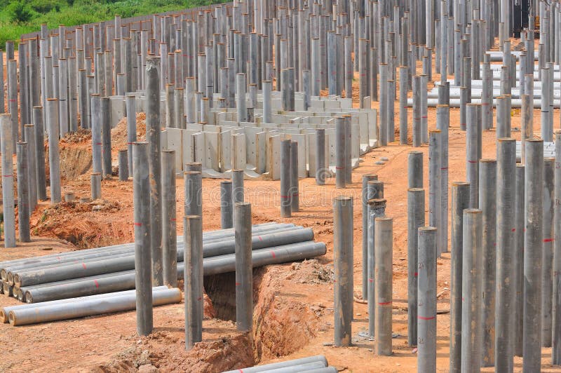 Construction Piling Series 6 Stock Image - Image of drilled, machine ...