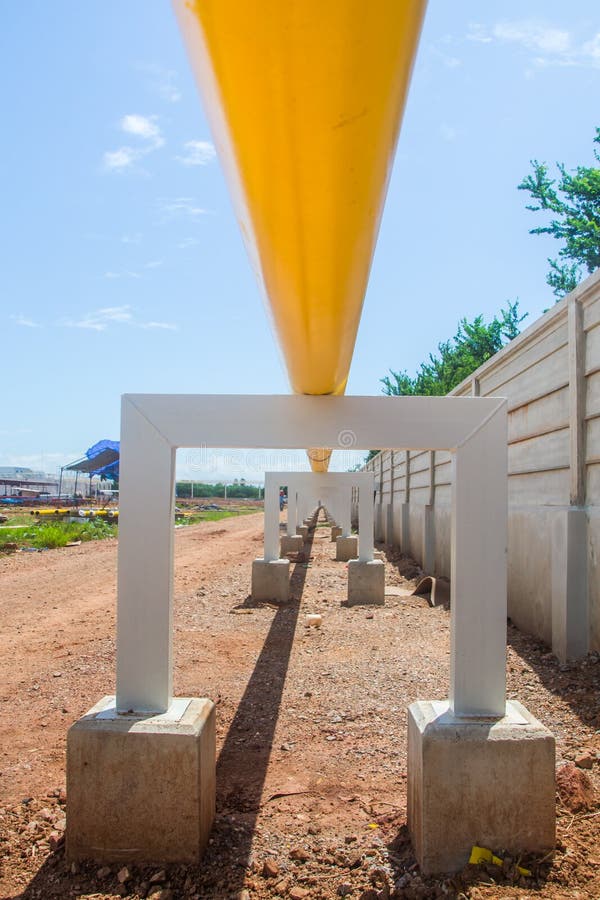 Construction Pipeline on Support Stock Image - Image of power, boil ...